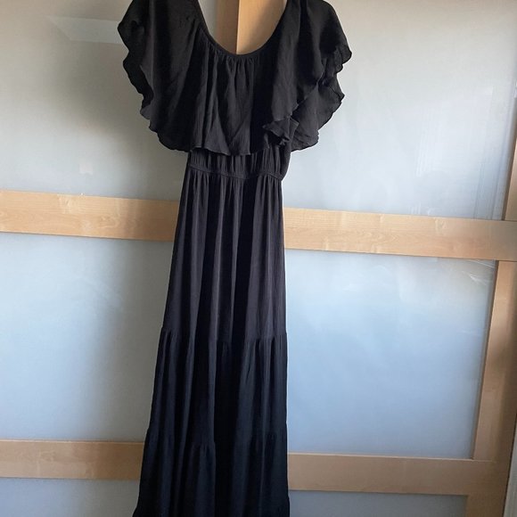 Elan | Dresses | Elan Off The Shoulder Ruffle Coverup Maxi Dress Sz S | Poshmark
